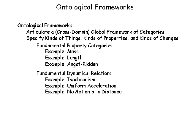 Ontological Frameworks Lecture