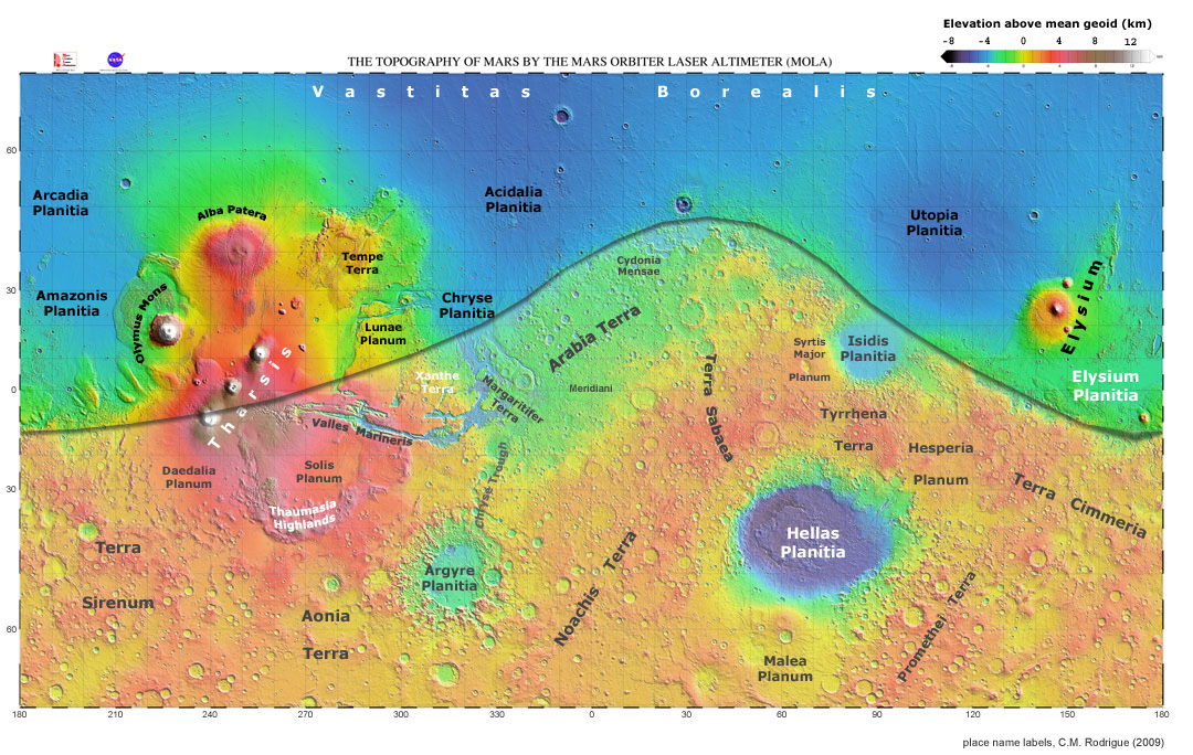 Interactive Map of Mars Regions