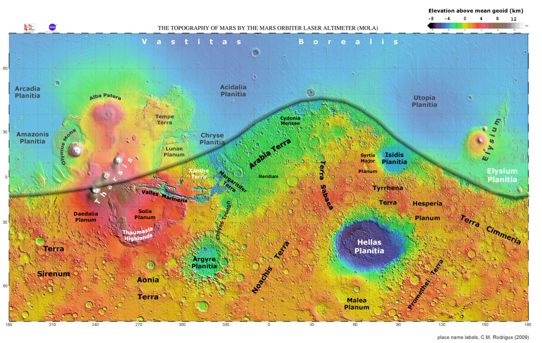 Interactive Map of Mars Regions