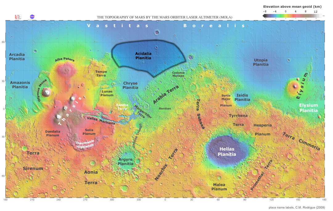 Interactive Map of Mars Regions