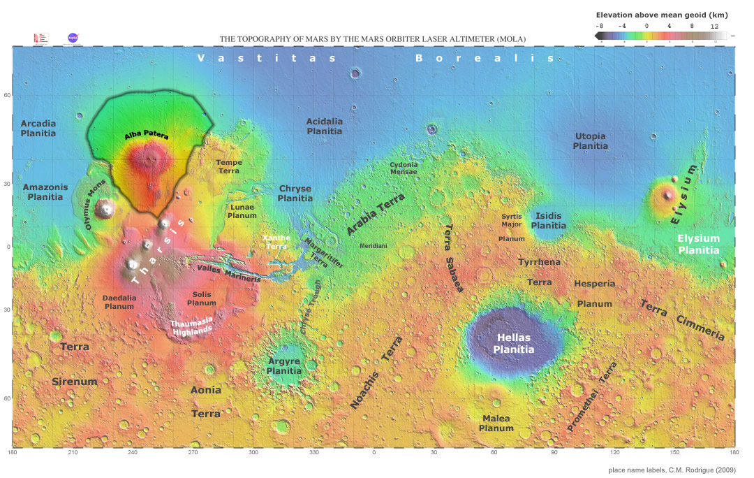 Interactive Map of Mars Regions