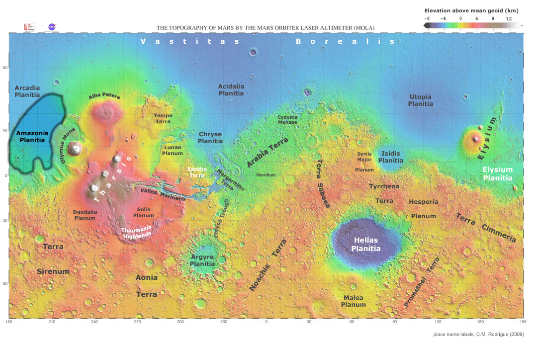 Interactive Map of Mars Regions