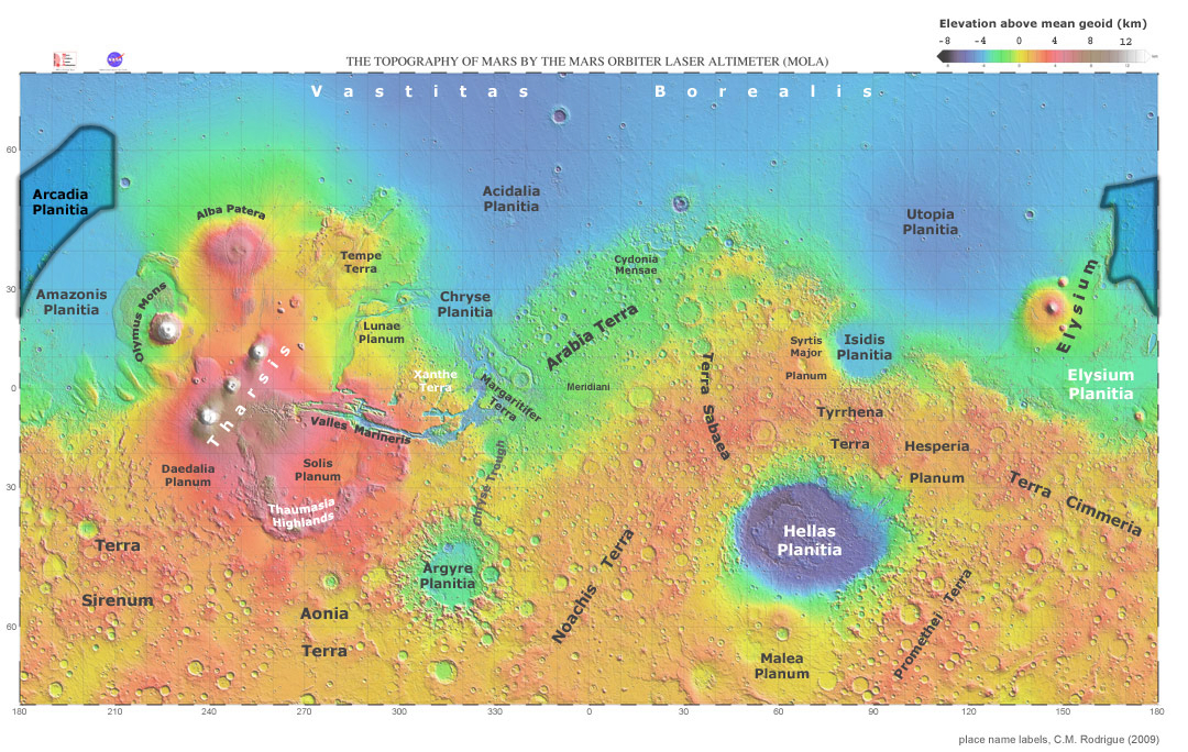 Interactive Map of Mars Regions