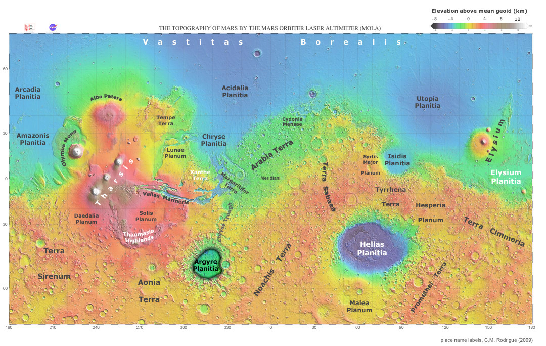 Interactive Map of Mars Regions