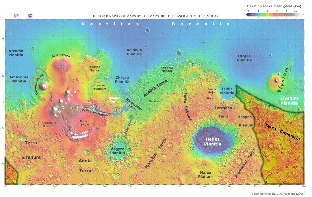 Interactive Map of Mars Regions