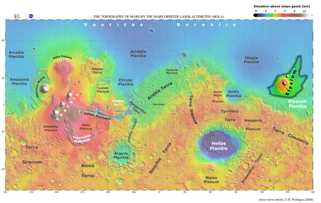 Interactive Map of Mars Regions