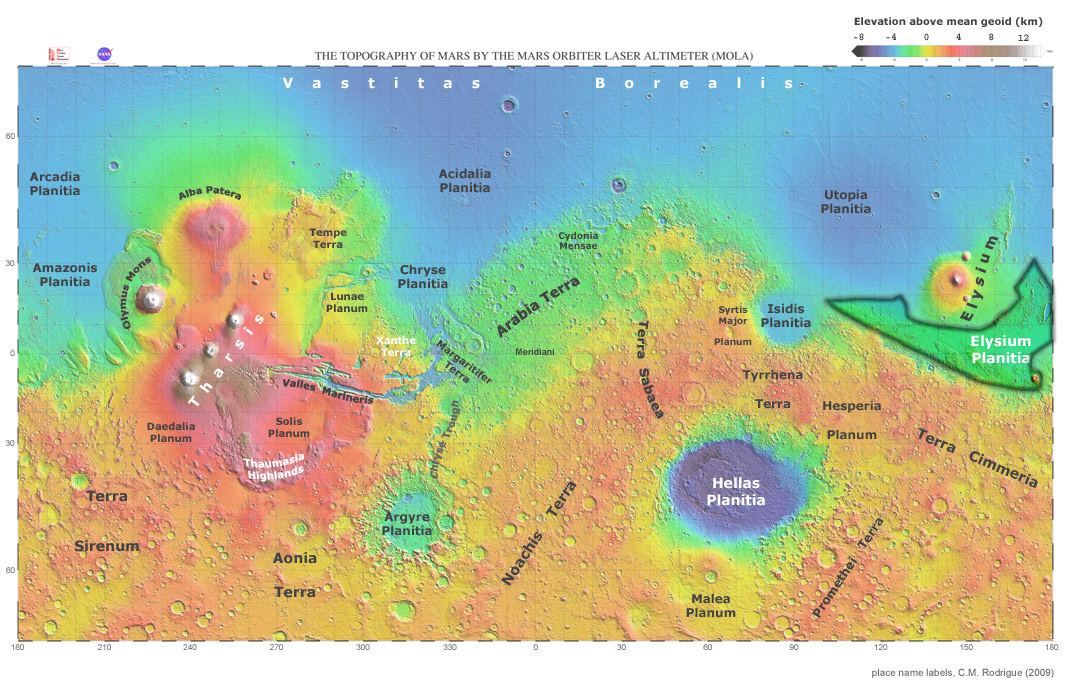 Interactive Map of Mars Regions