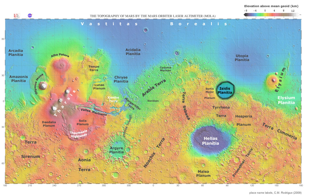 Interactive Map of Mars Regions
