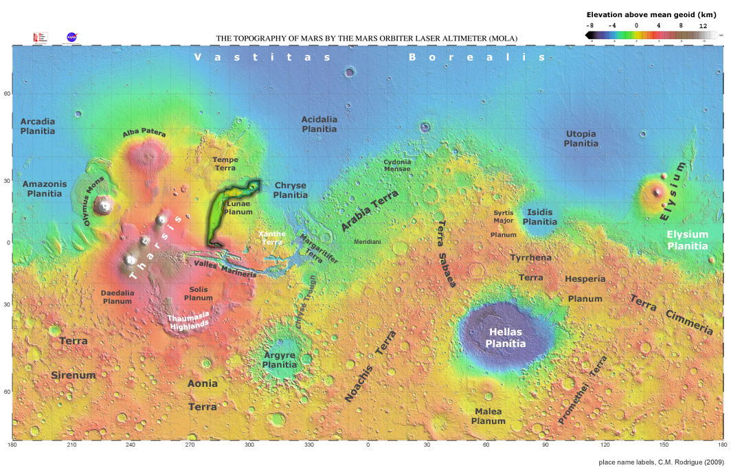 Interactive Map of Mars Regions