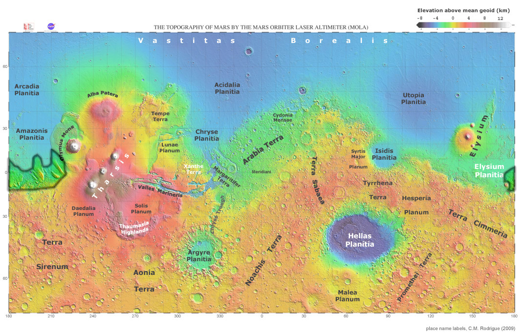 Interactive Map of Mars Regions