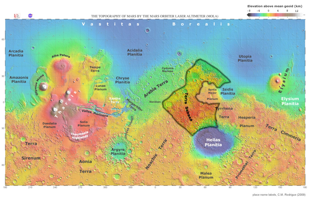 Interactive Map of Mars Regions