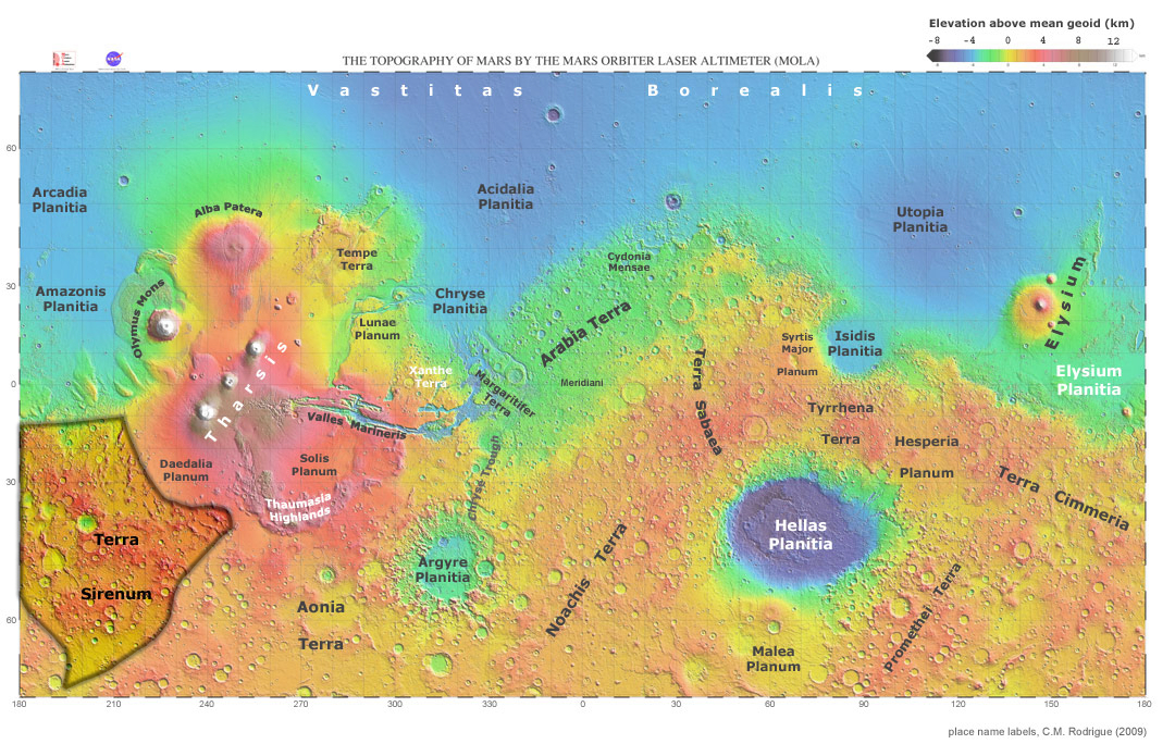 Interactive Map of Mars Regions