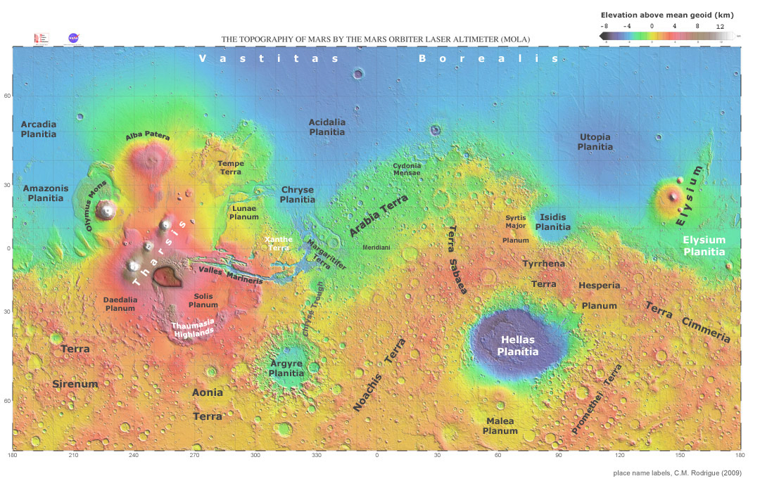 Interactive Map of Mars Regions