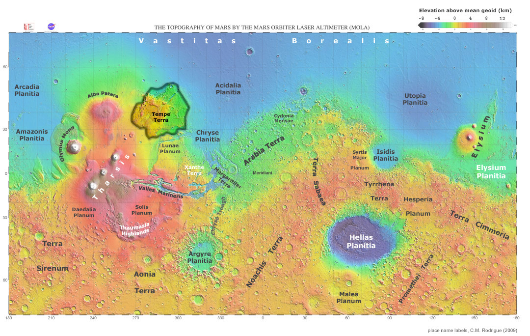 Interactive Map of Mars Regions