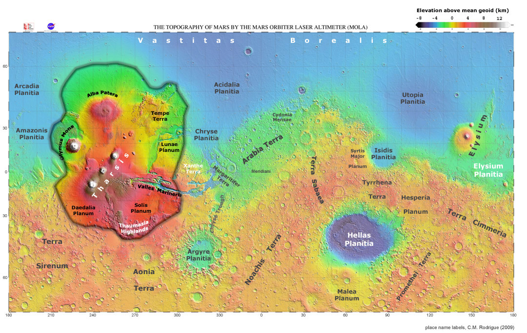 Interactive Map of Mars Regions