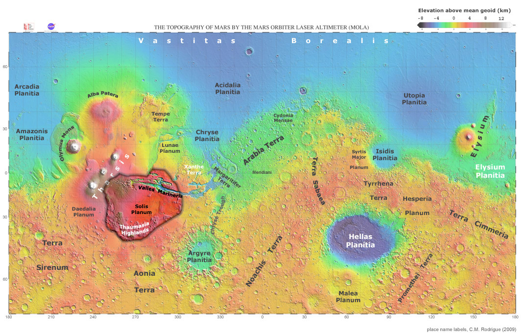 Interactive Map of Mars Regions