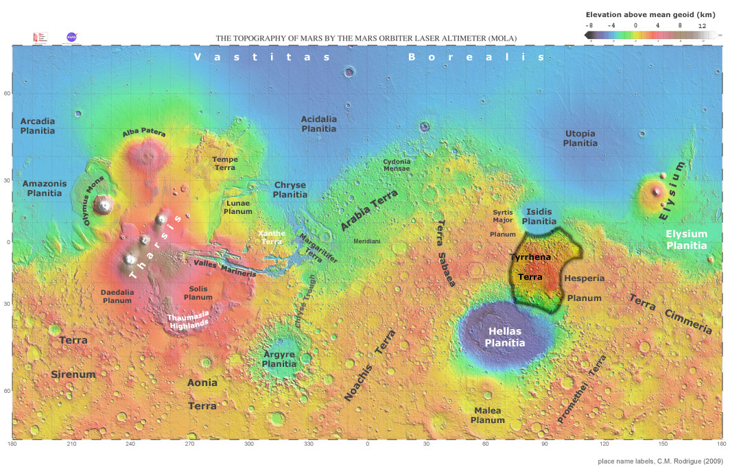 Interactive Map of Mars Regions