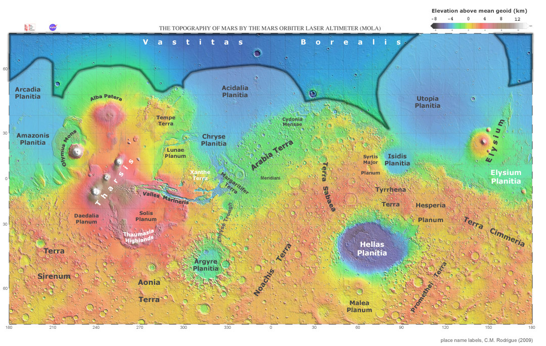 Interactive Map of Mars Regions