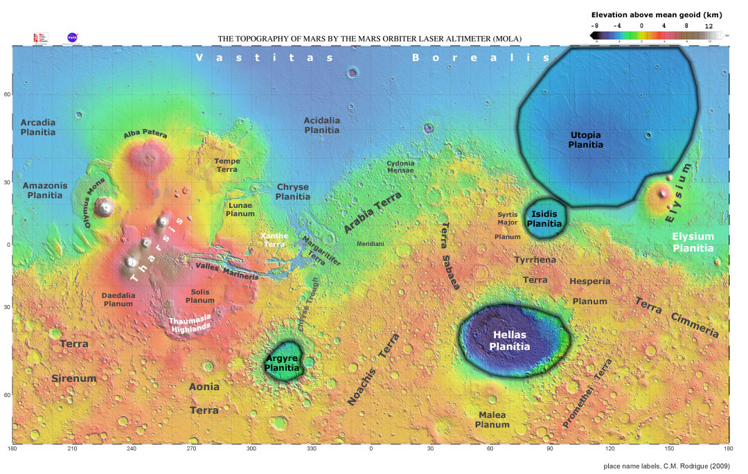 Interactive Map of Mars Regions